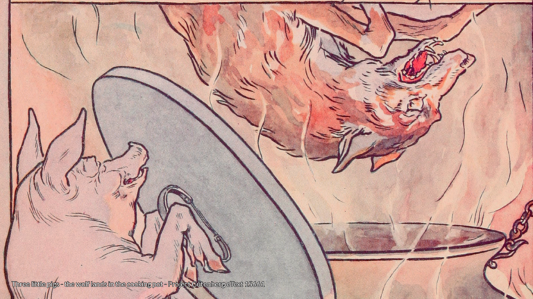 Three-little-pigs—the-wolf-lands-in-the-cooking-pot—Project-Gutenberg ...